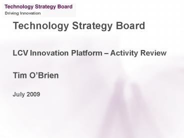 Technology Strategy Board