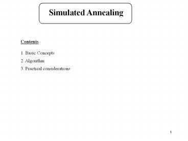 Simulated Annealing presentation | free to download