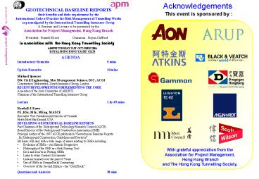 GEOTECHNICAL BASELINE REPORTS presentation | free to view