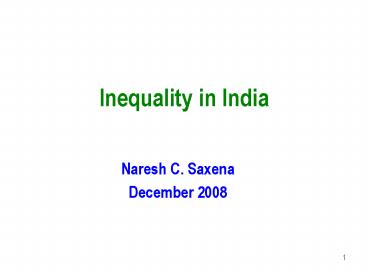Inequality in India presentation | free to view