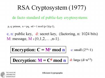 PPT – RSA Cryptosystem 1977 PowerPoint presentation | free to view - id ...