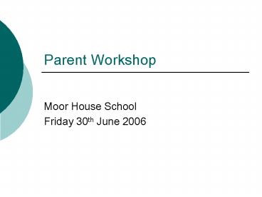 Parent Workshop presentation | free to view