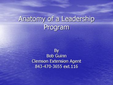 Anatomy of a Leadership Program presentation | free to view
