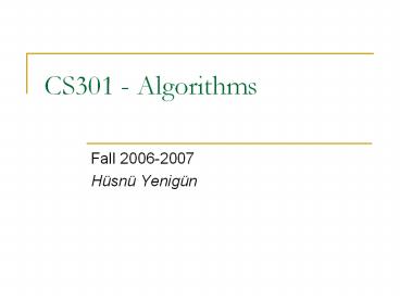 CS301 - Algorithms presentation | free to download
