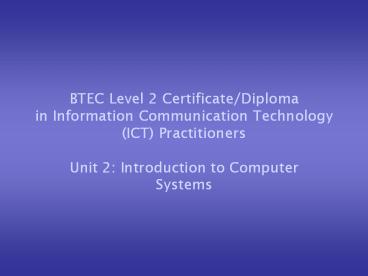 BTEC Level 2 Certificate/Diploma in Information Communication ...
