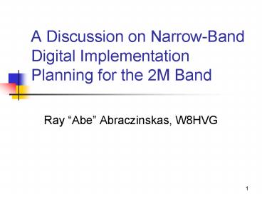 PPT – A Discussion on NarrowBand Digital Implementation Planning for ...