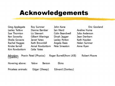 PPT – Acknowledgements PowerPoint presentation | free to view - id ...