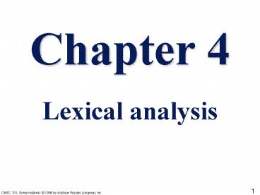 PPT – Chapter 4 Lexical analysis PowerPoint presentation | free to view ...