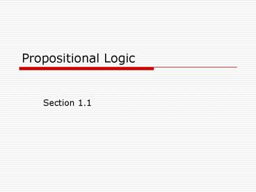 Propositional Logic presentation | free to view
