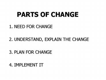 PPT – PARTS OF CHANGE PowerPoint presentation | free to download - id ...