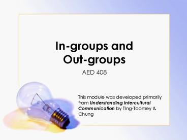 Ingroups and Outgroups presentation | free to view