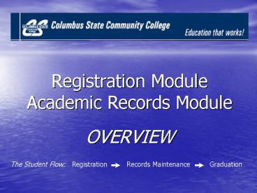 Registration Module Academic Records Module OVERVIEW presentation ...