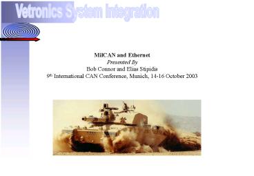 PPT – Vetronics System Integration PowerPoint presentation | free to ...