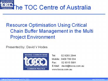 TOC Overview presentation | free to view