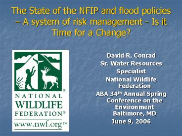 The State of the NFIP and flood policies presentation | free to view