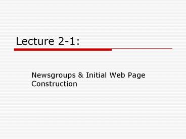 Newsgroups presentation | free to view