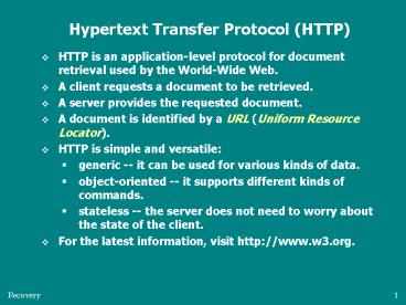 PPT – Hypertext Transfer Protocol HTTP PowerPoint presentation | free ...