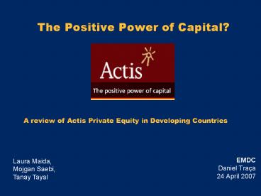 The Positive Power of Capital presentation | free to view