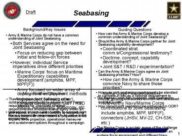 PPT – Seabasing PowerPoint presentation | free to view - id: 14427f-MDBlY