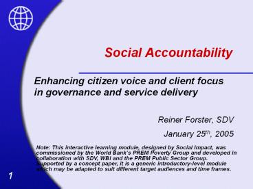 Social Accountability presentation | free to download