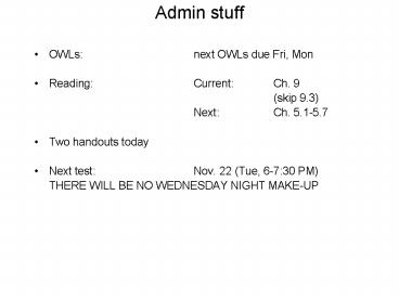 Admin stuff presentation | free to view