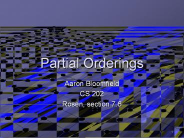 Partial Orderings presentation | free to download