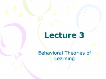 PPT – Behavioral Theories of Learning PowerPoint presentation | free to ...