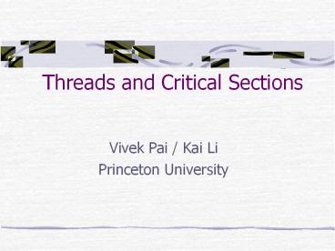 PPT – Threads and Critical Sections PowerPoint presentation | free to ...
