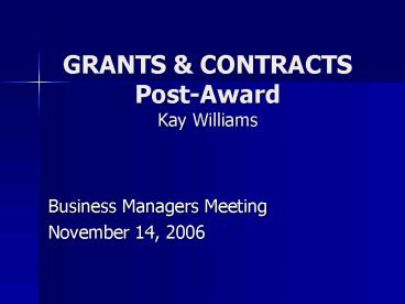 GRANTS presentation | free to view