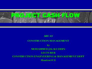 PROJECT CASH FLOW presentation | free to view