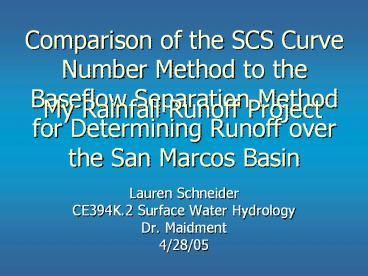 Comparison of the SCS Curve Number Method to the Baseflow Separation ...
