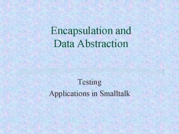PPT – Encapsulation and Data Abstraction PowerPoint presentation | free ...