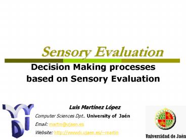 Sensory Evaluation presentation | free to view