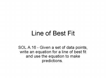 Line of Best Fit presentation | free to view
