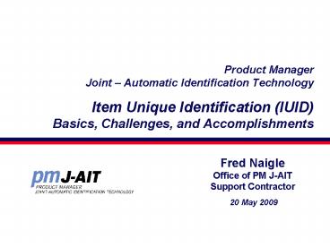 Product Manager Joint Automatic Identification Technology Item Unique ...