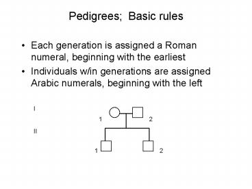 PPT – Pedigrees Basic rules PowerPoint presentation | free to view - id: 13fdde-ZTliN