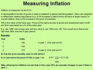 PPT – Measuring Inflation PowerPoint presentation | free to view - id ...