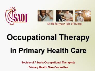 PPT – Occupational Therapy PowerPoint presentation | free to view - id ...