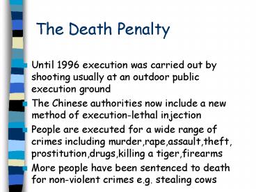 PPT – The Death Penalty PowerPoint presentation | free to view - id ...