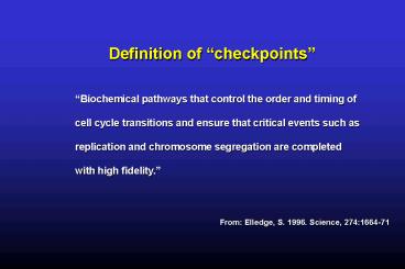 Definition of checkpoints presentation | free to view