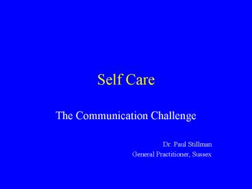 Self Care presentation | free to view