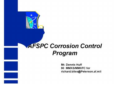 AFSPC Corrosion Control Program presentation | free to view