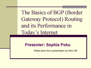 PPT – The Basics of BGP (Border Gateway Protocol) Routing and its ...
