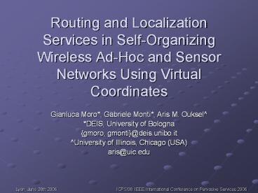 PPT – Routing and Localization Services in SelfOrganizing Wireless ...