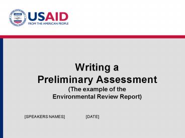 PPT – Writing a Preliminary Assessment (The example of the ...