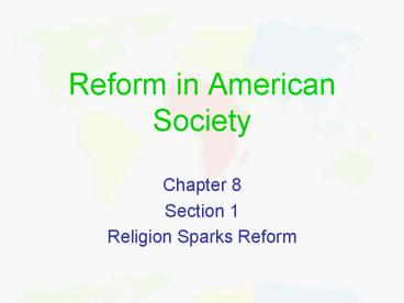 PPT – Reform in American Society PowerPoint presentation | free to view ...