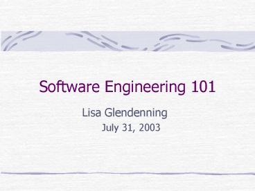 PPT – Software Engineering 101 PowerPoint presentation | free to view ...