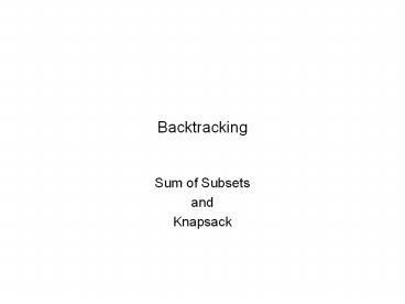 Backtracking presentation | free to download