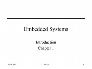 PPT – Embedded Systems PowerPoint presentation | free to view - id ...