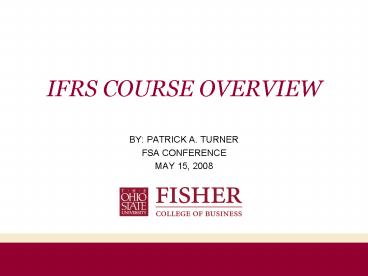 IFRS COURSE OVERVIEW presentation | free to view
